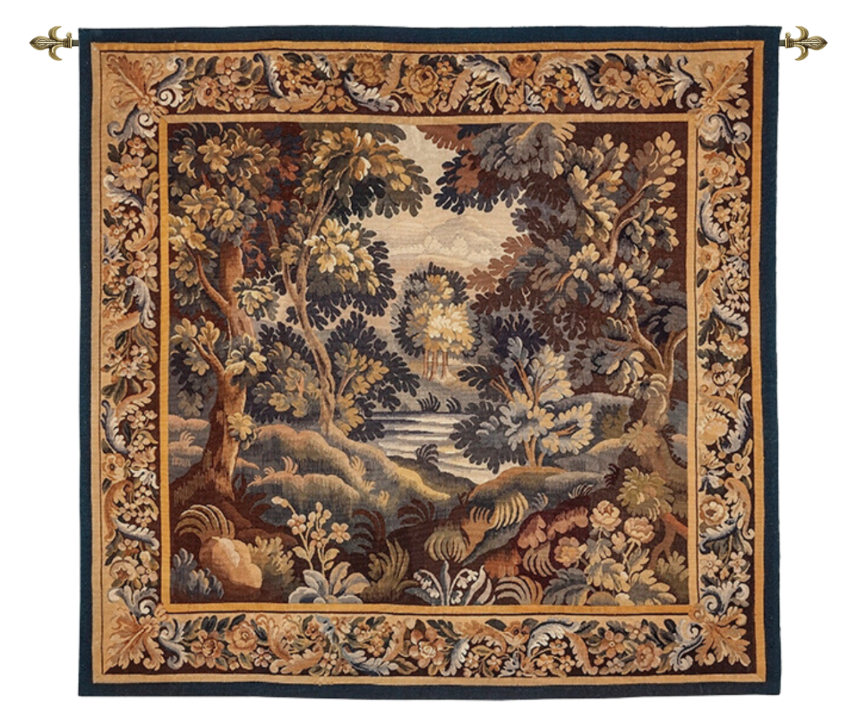 Verdure Au Lac Antique Original Tapestry - 5'11
